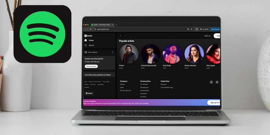 How to use Spotify web player
