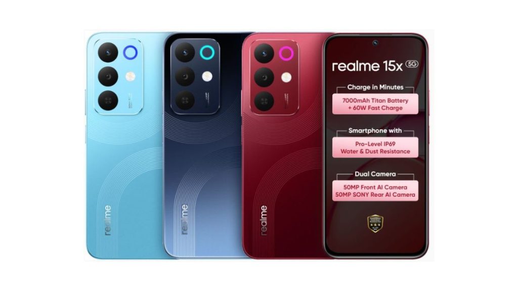 realme 15X 5G with 6.8-inch 144Hz Display, IP69 Ratings, and 7000mAh ...