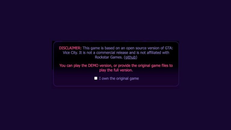 GTA Vice City gets an unofficial HTML5 port, runs directly in web browsers